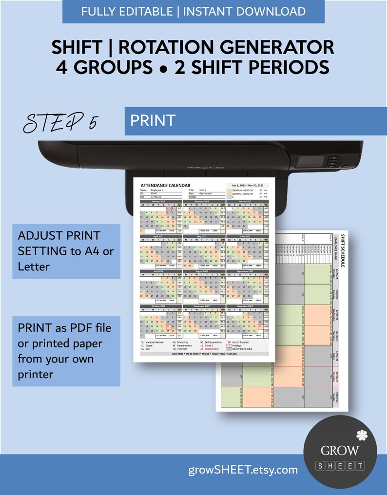 Shift Schedule Generator | Hourly Employee Work Rotation Scheduler ...