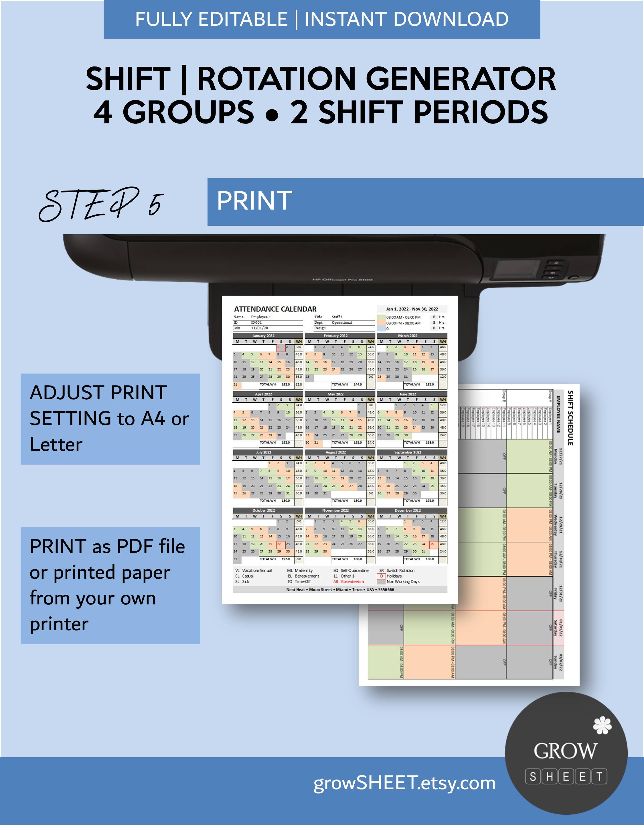 Shift Schedule Generator | Hourly Employee Work Rotation Scheduler ...