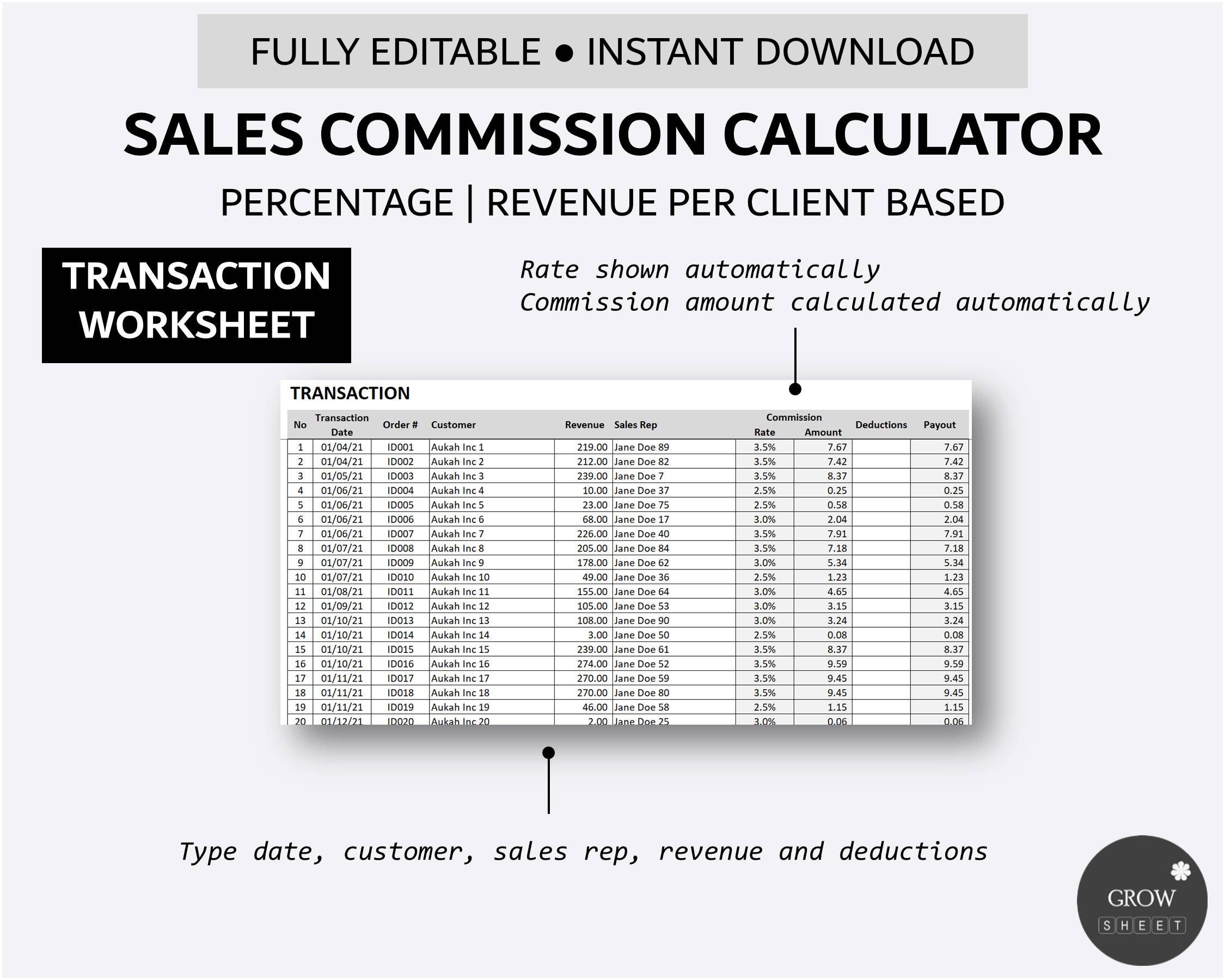 Sales Commission Calculator Automated Tiered Commission - Etsy
