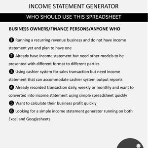 Advertising Agency Business Income Statement Generator | Monthly ...