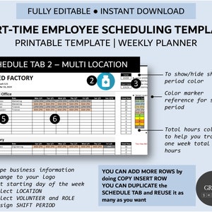 Part-time Employee Scheduling Template for Excel and Google Sheets ...
