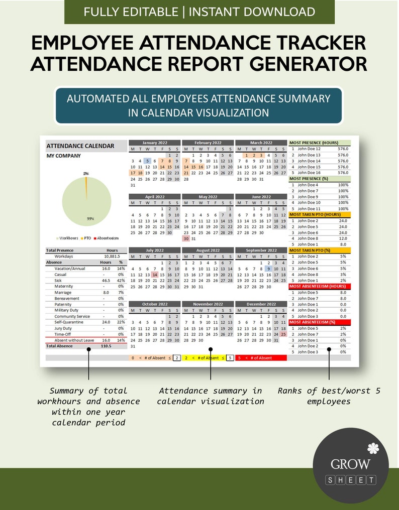 Employee Attendance Tracker and Report Generator | Leave Planner ...