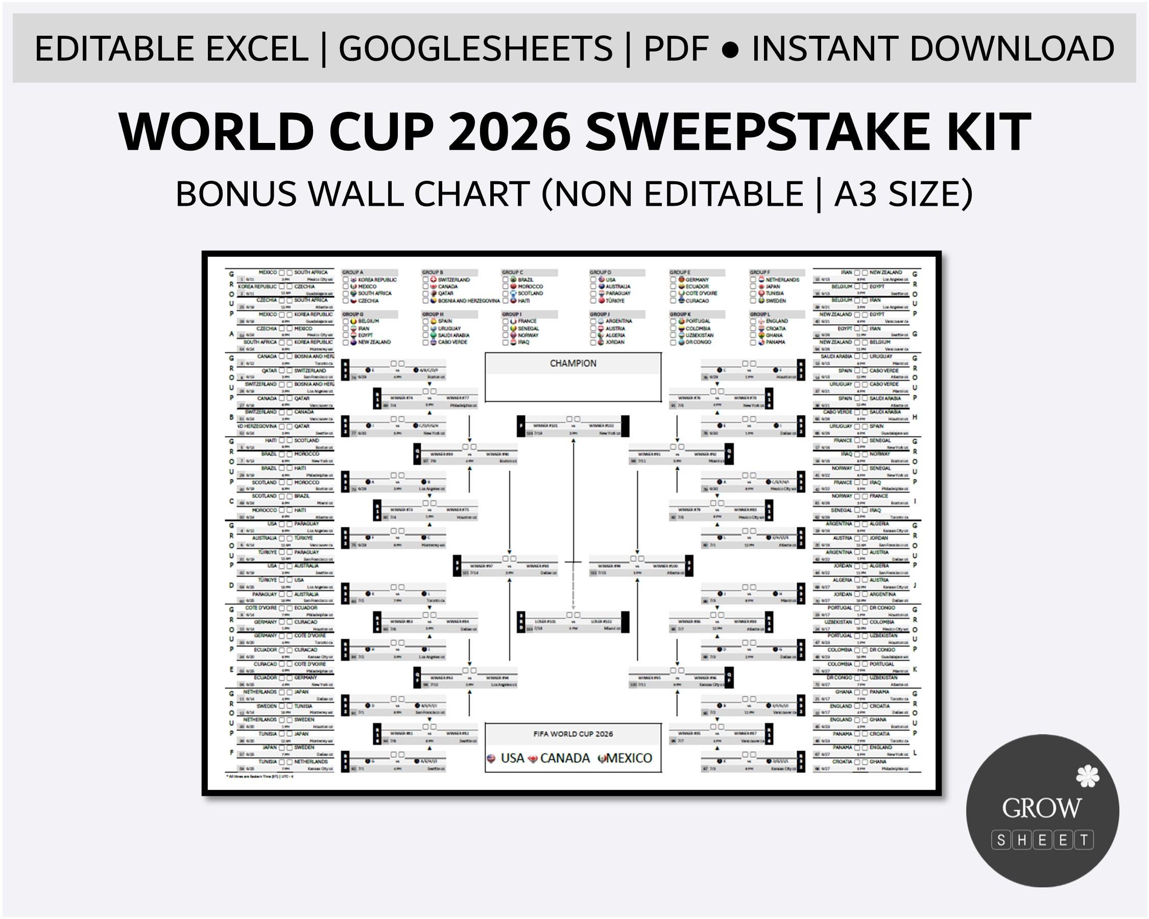 World Cup 2026 Sweepstake Kit | Football Tournament Fun Game ...