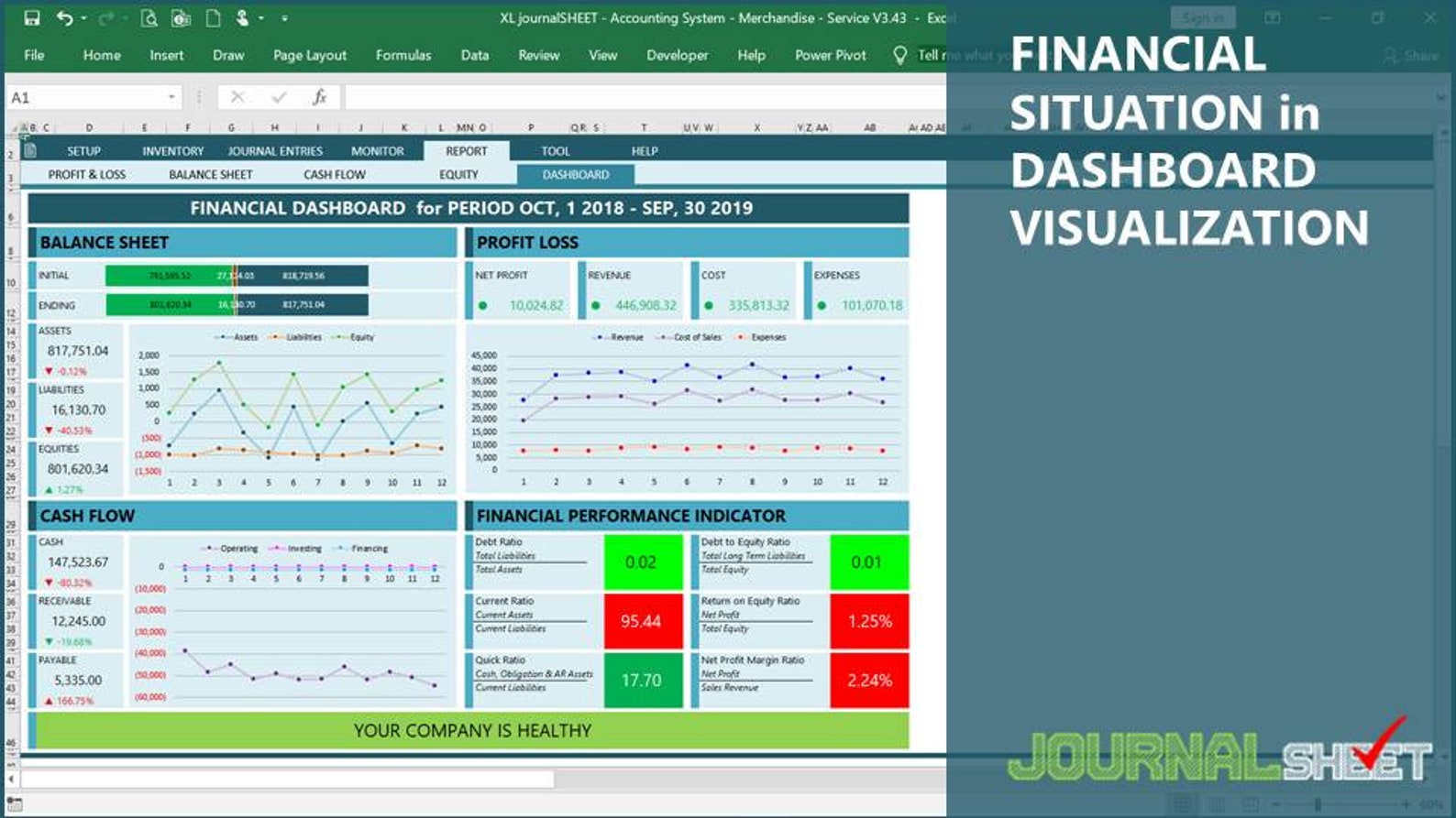 Excel Accounting Template for Merchandise Business | Accounting Ledger ...