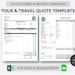 Printable Tour & Travel Package Quote Template for Excel and Google ...