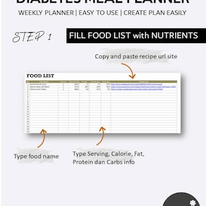 Diabetes Meal Planner - Excel Template | Fully Editable Weekly Menu ...