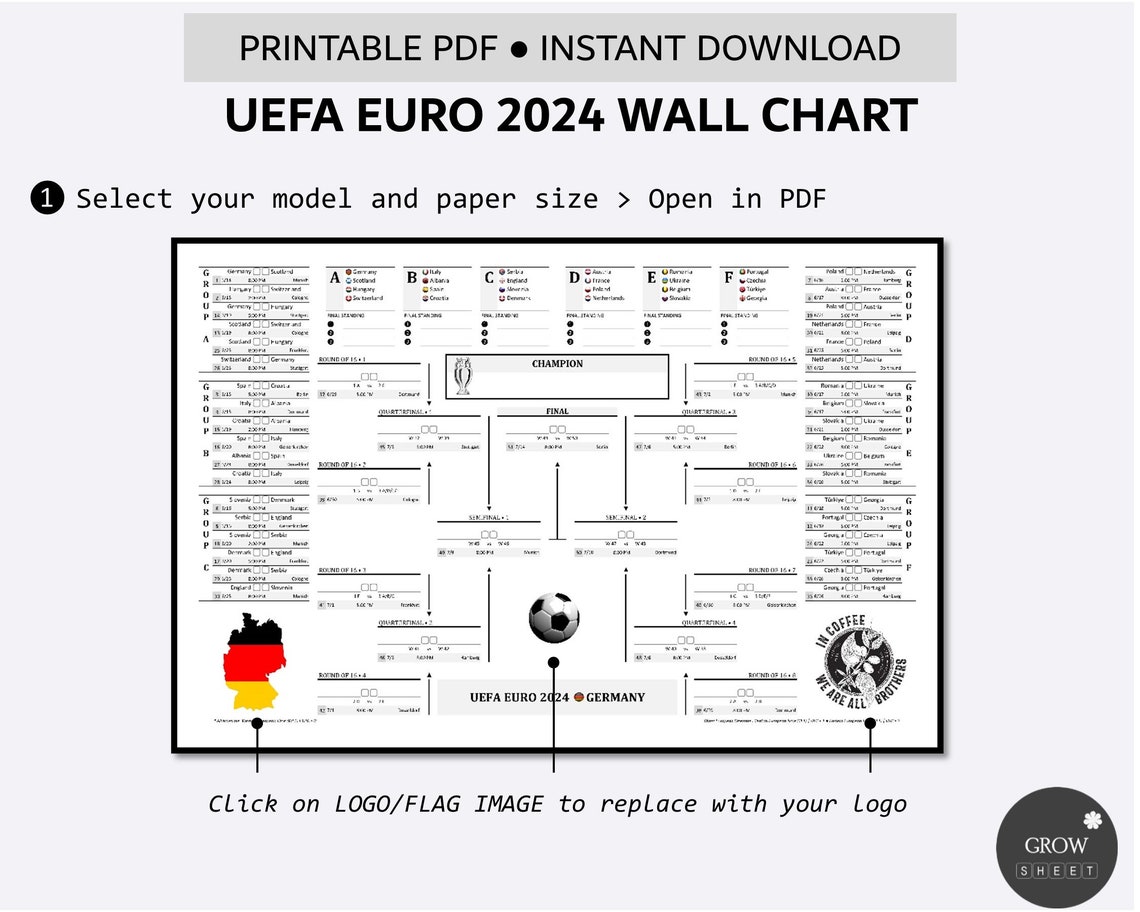 Printable Euro 2024 Wall Chart Minimalist Print to Your Own Paper ...