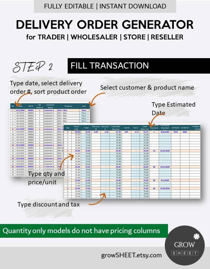 Delivery Order Generator for Small Business | Delivery Receipt Template ...