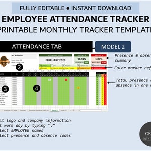 Employee Attendance Tracker | Daily Attendance Record | Start From Any ...