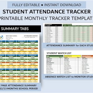 Student Attendance Tracker | Daily Attendance Record | Start From Any ...