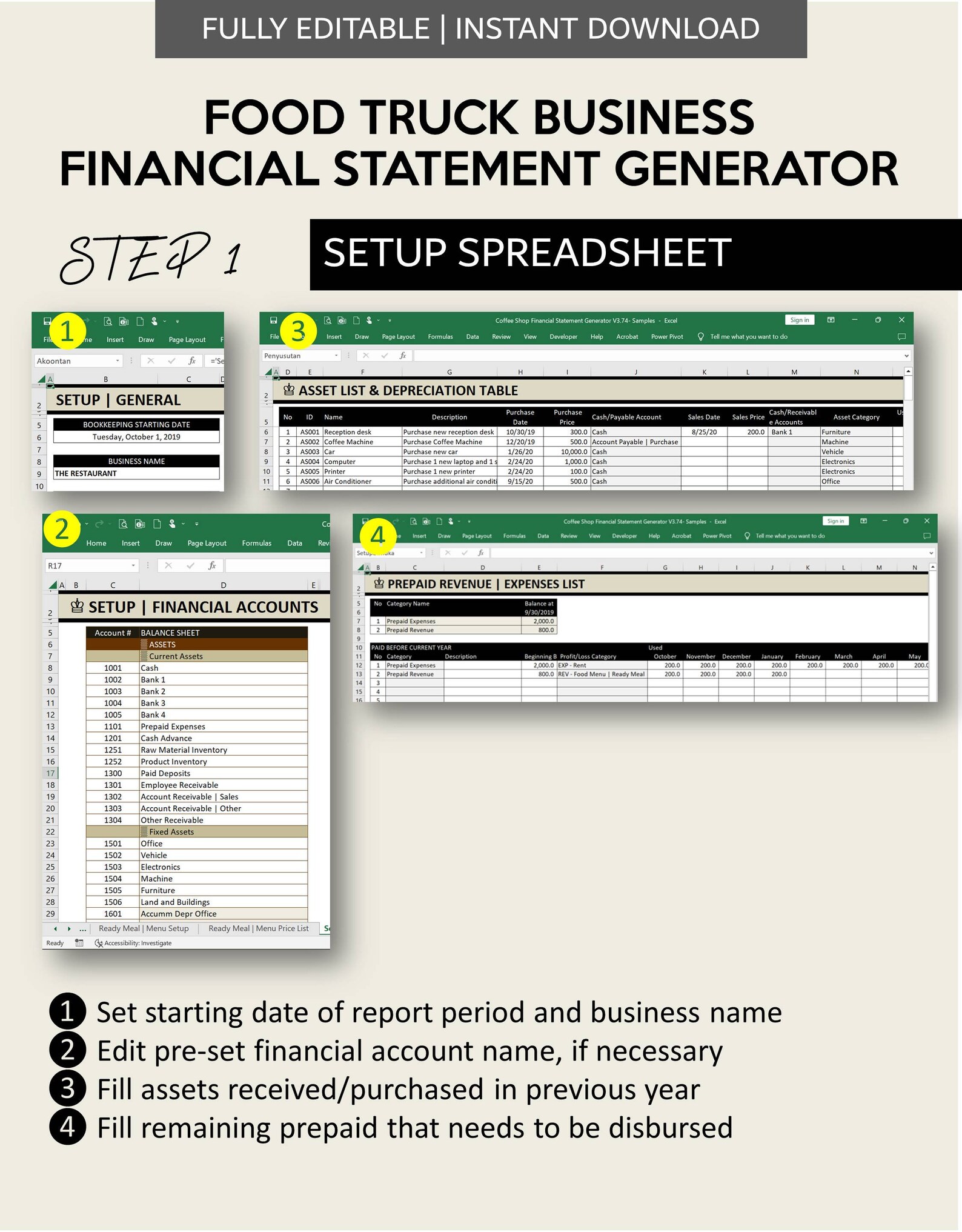 Food Truck Business Financial Statement Generator | Automated Income ...