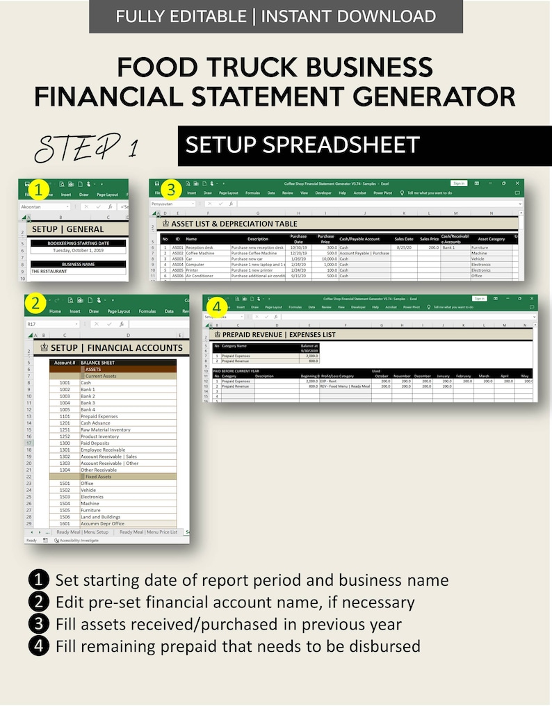 Food Truck Business Financial Statement Generator | Automated Income ...