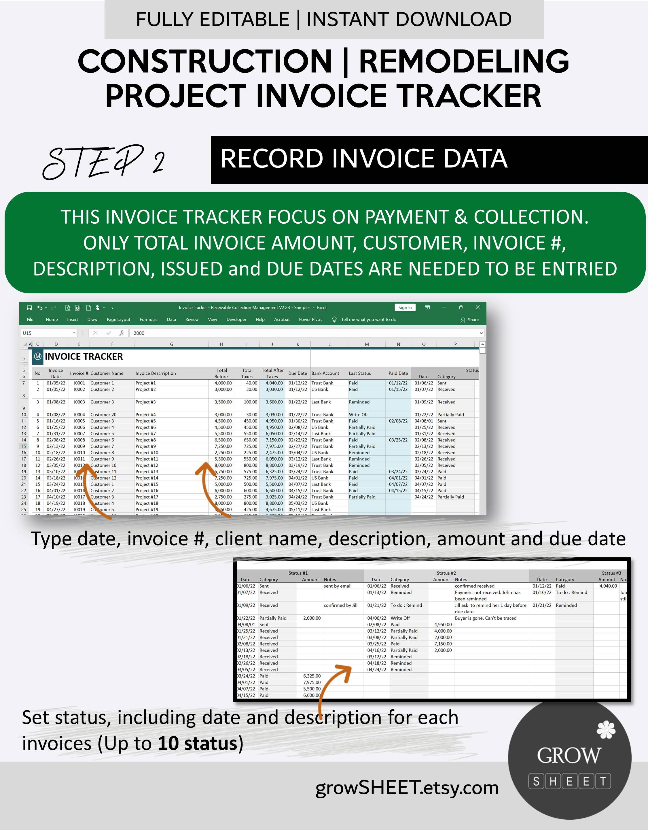 Construction Project Invoice Payment Tracker and Collection Management ...