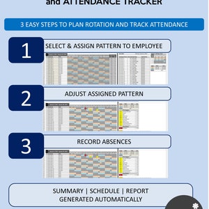 Work Rotating Generator Template and Attendance Tracker | Automated ...