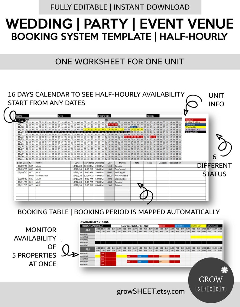 Event Venue Booking Template | Conference - Meeting Room Reservation ...