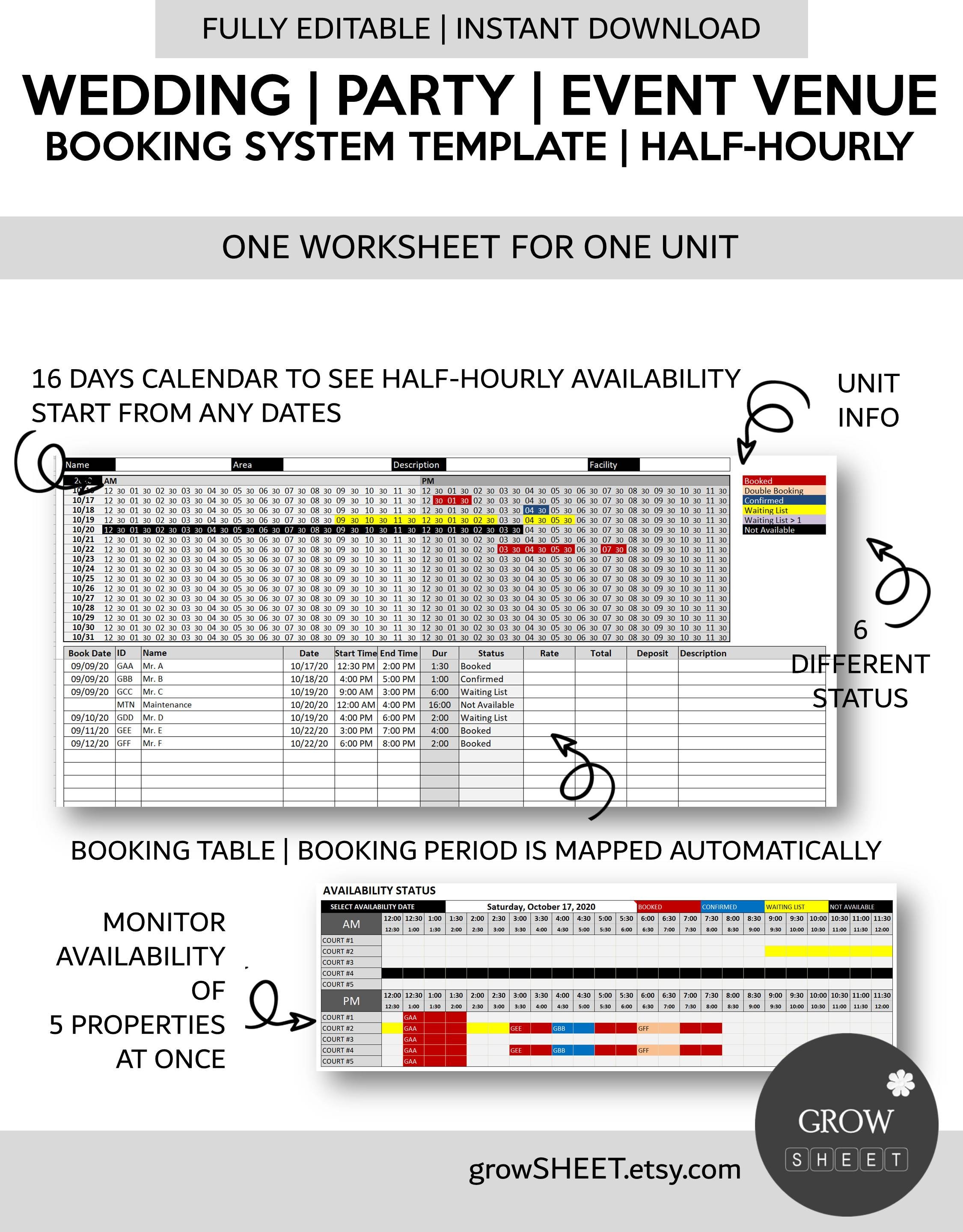 Event Venue Booking Template | Conference - Meeting Room Reservation ...