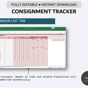 Consignment Tracker | Simple Store Inventory Database | Etsy Consignment Inventory Manager ...