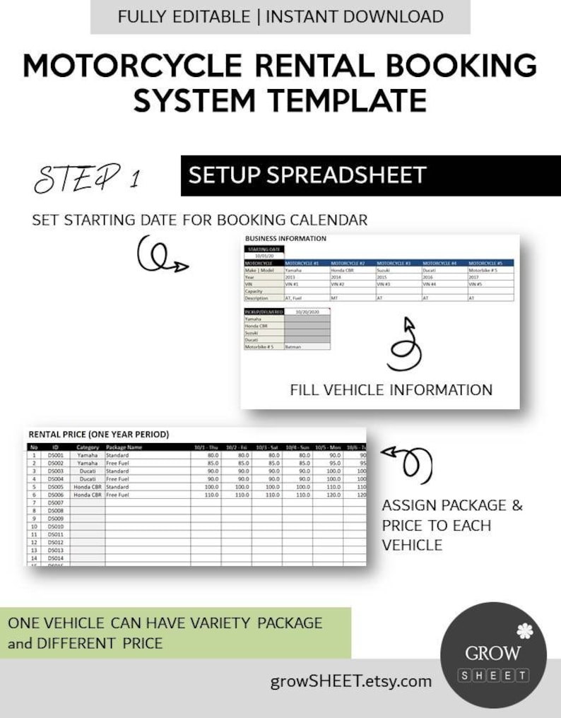 Motorcycle Rental Booking Template | Motorbike Rental Reservation ...