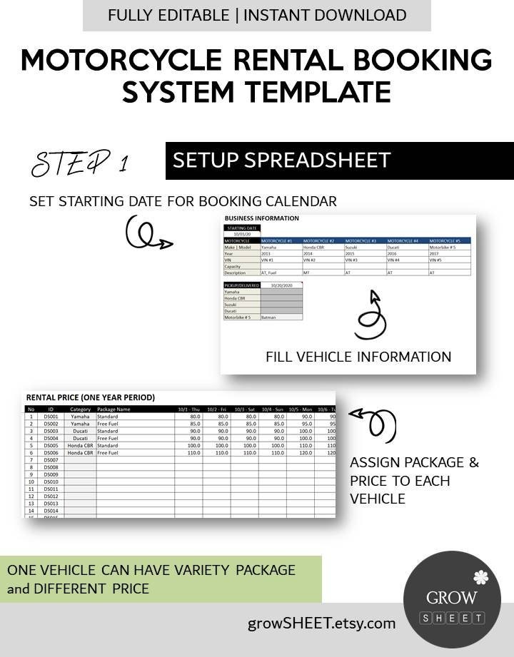 Motorcycle Rental Booking Template | Motorbike Rental Reservation ...