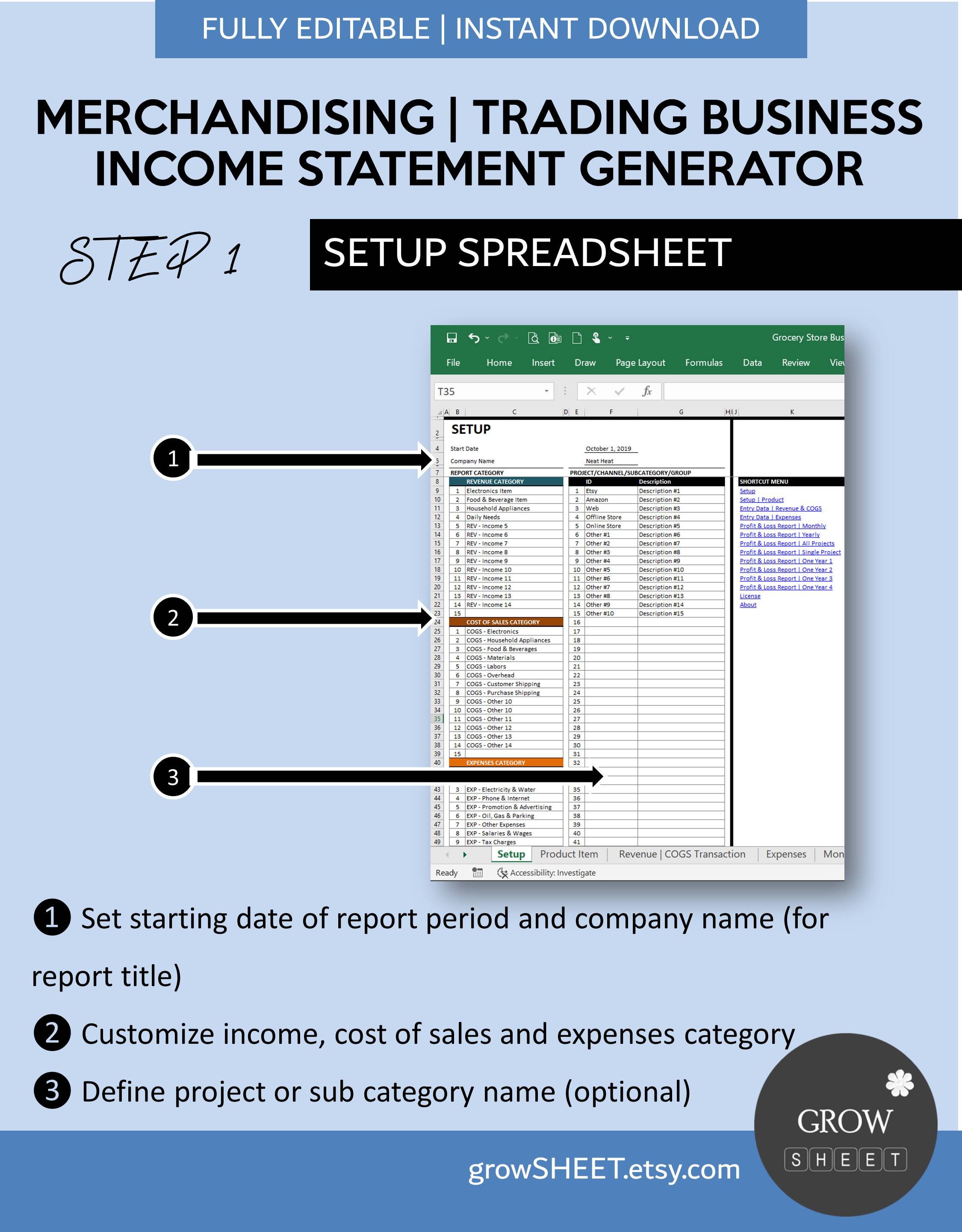 Merchandising Business Income Statement Generator Store - Etsy