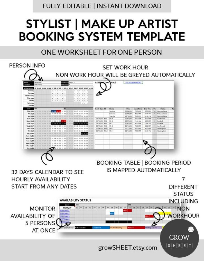 Stylist Booking System Template | Make up Artist Hourly Reservation ...