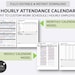 Printable Hourly Employee Attendance Calendar | Custom Attendance ...