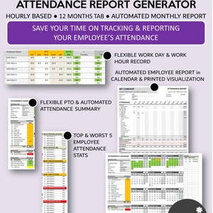Employee Attendance Tracker and Report Generator | Leave Planner & Tracker | Monthly Report | XL ...