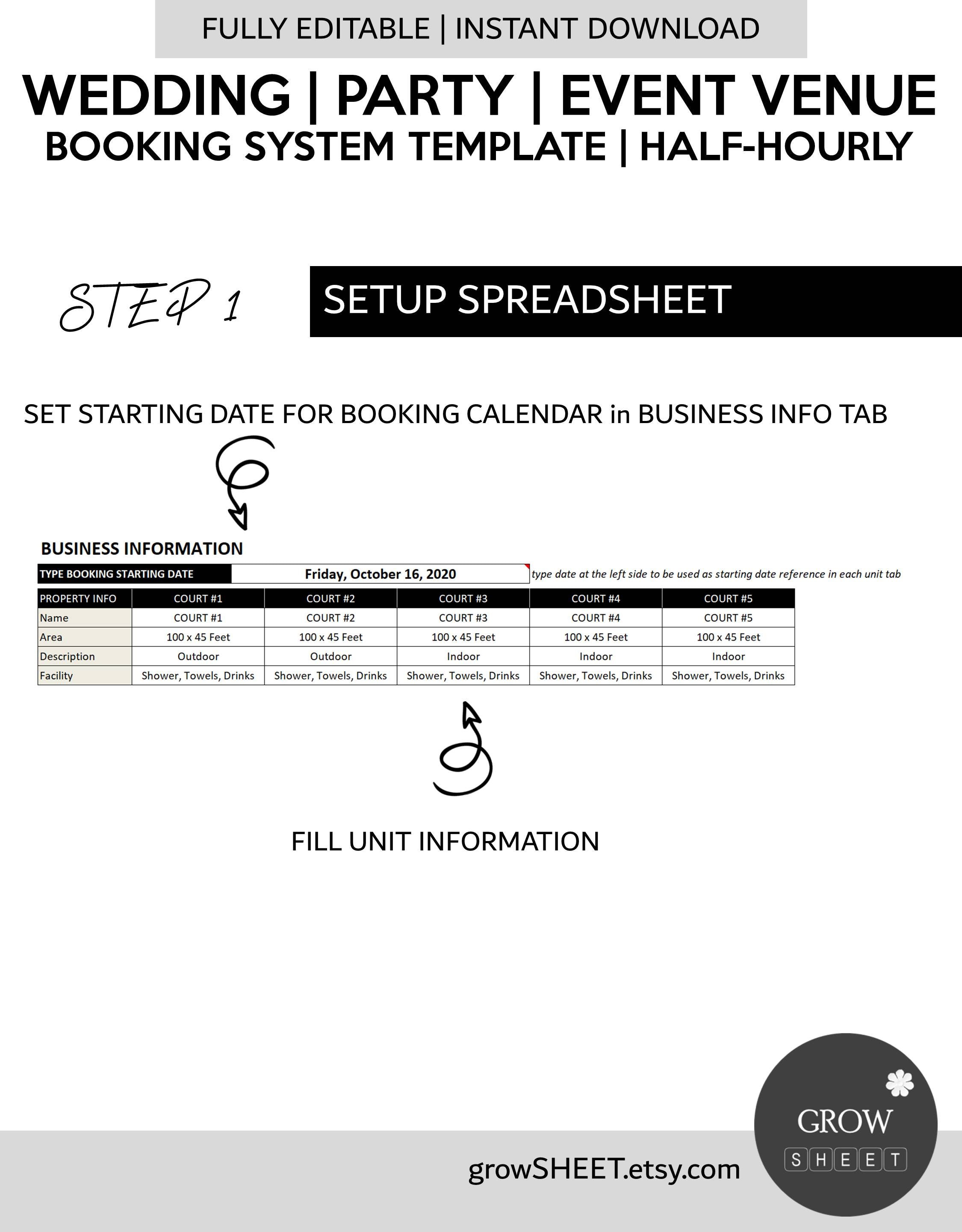 Event Venue Booking Template | Conference - Meeting Room Reservation ...