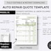 Printable Auto Repair Quote Template for Excel and Google Sheets ...