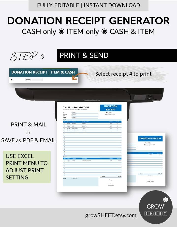 Donation Receipt Generator for Non Profit Business | Donation Receipt ...
