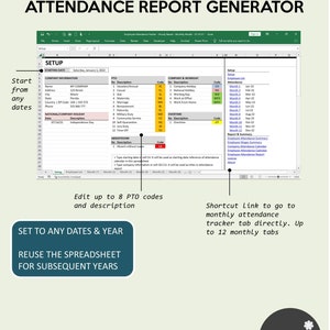 Employee Attendance Tracker and Report Generator | Leave Planner & Tracker | Monthly Report | XL ...