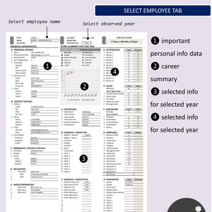 Employee Database Management System for Excel and Google Sheets | Human ...