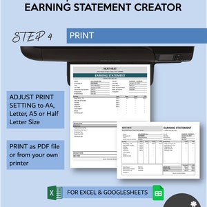 Salary Slip Generator | Earning Statement Template | Pay Slip Creator ...