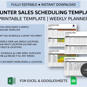 Sales Scheduling Template for Excel and Google Sheets | Multi Roles ...