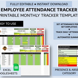 Employee Attendance Tracker | Daily Attendance Record | Start From Any ...