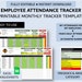 Employee Attendance Tracker Daily Attendance Record Start From Any ...