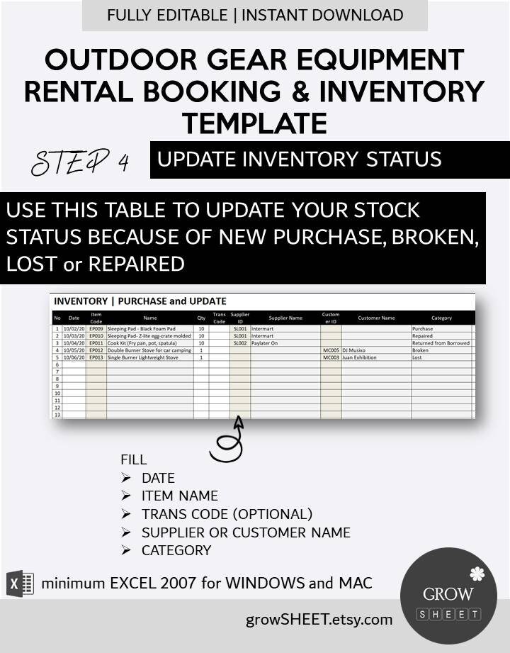 Outdoor Gear Equipment Rental Booking and Inventory Management Template ...