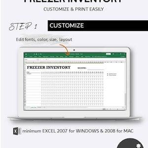 Freezer Inventory Template | Fully Editable and Printable Freezer ...