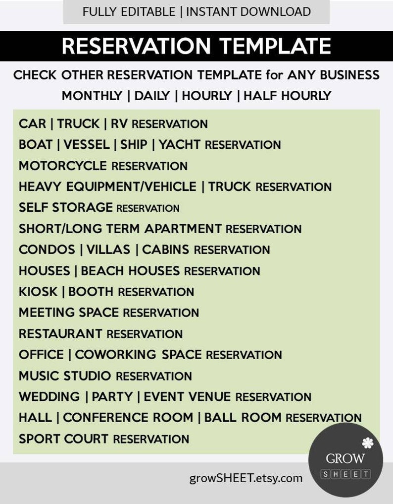 Car Rental Daily Booking Template | Auto Rental Reservation Template ...