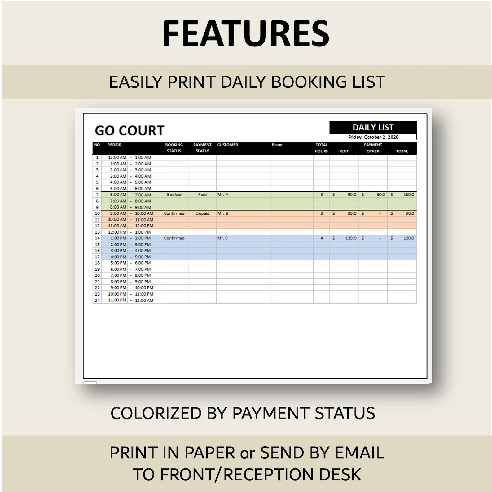 Sport Court Booking System Template | Tennis - Football - Basketball ...