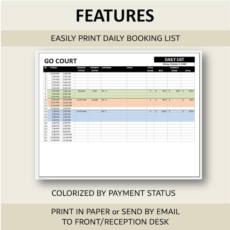 Sport Court Booking System Template | Tennis - Football - Basketball ...