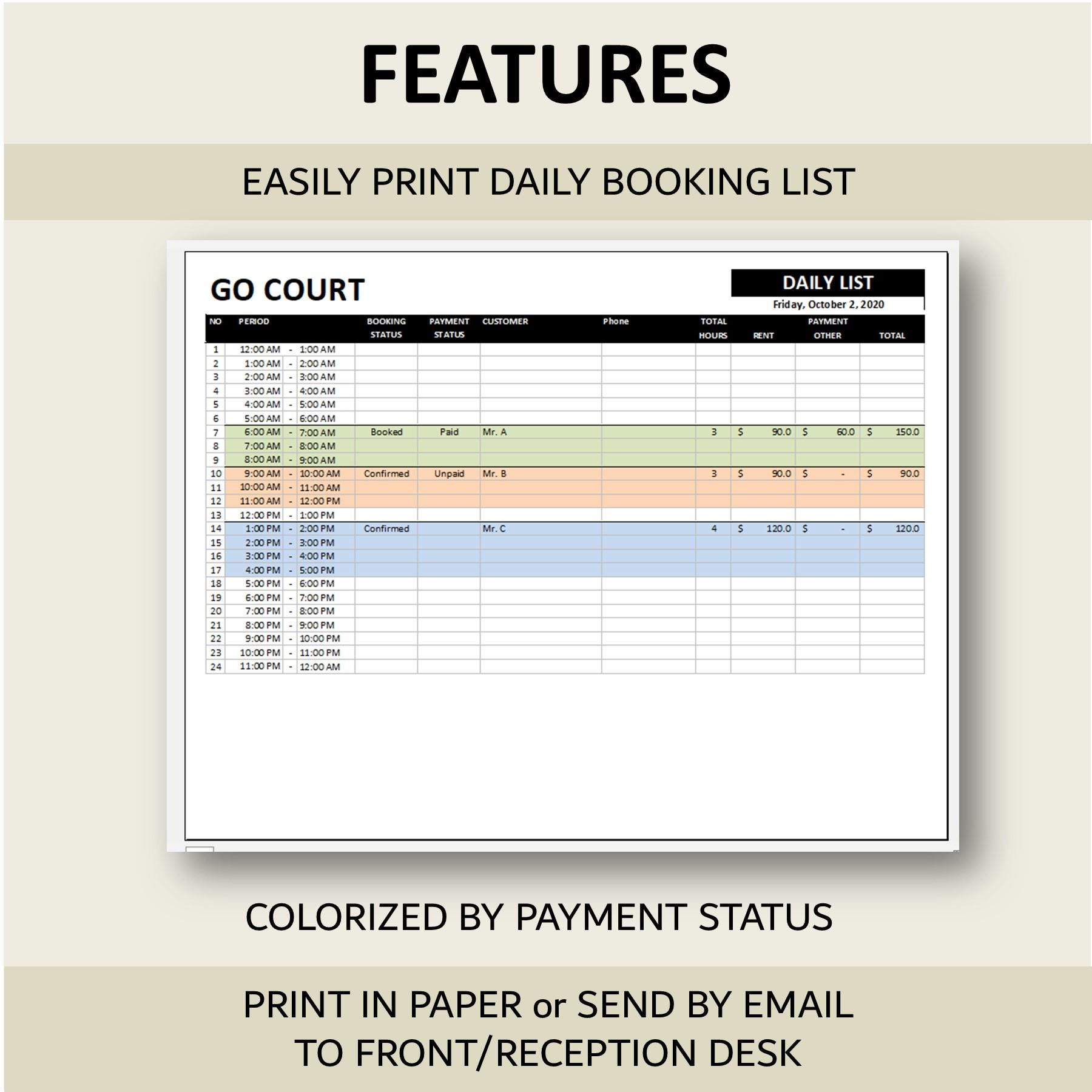 Sport Court Booking System Template | Tennis - Football - Basketball ...