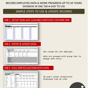 Simple Employee Database Manager for Excel and Google Sheets | Employee ...