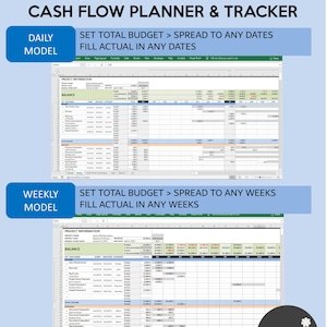 Construction Project Cash Flow Planner and Tracker Spreadsheet | Daily ...