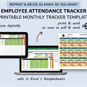 Employee Attendance Tracker Daily Attendance Record Start From Any ...