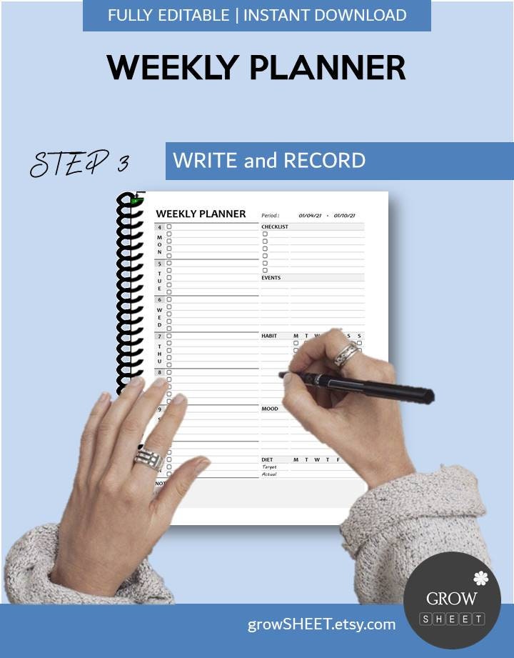 Weekly Planner Template Weekly Calendar Excel Template With Automated ...