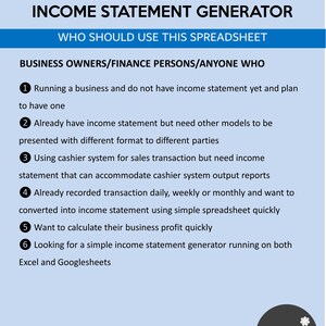 Service Business Income Statement Generator | Automated Profit & Loss ...