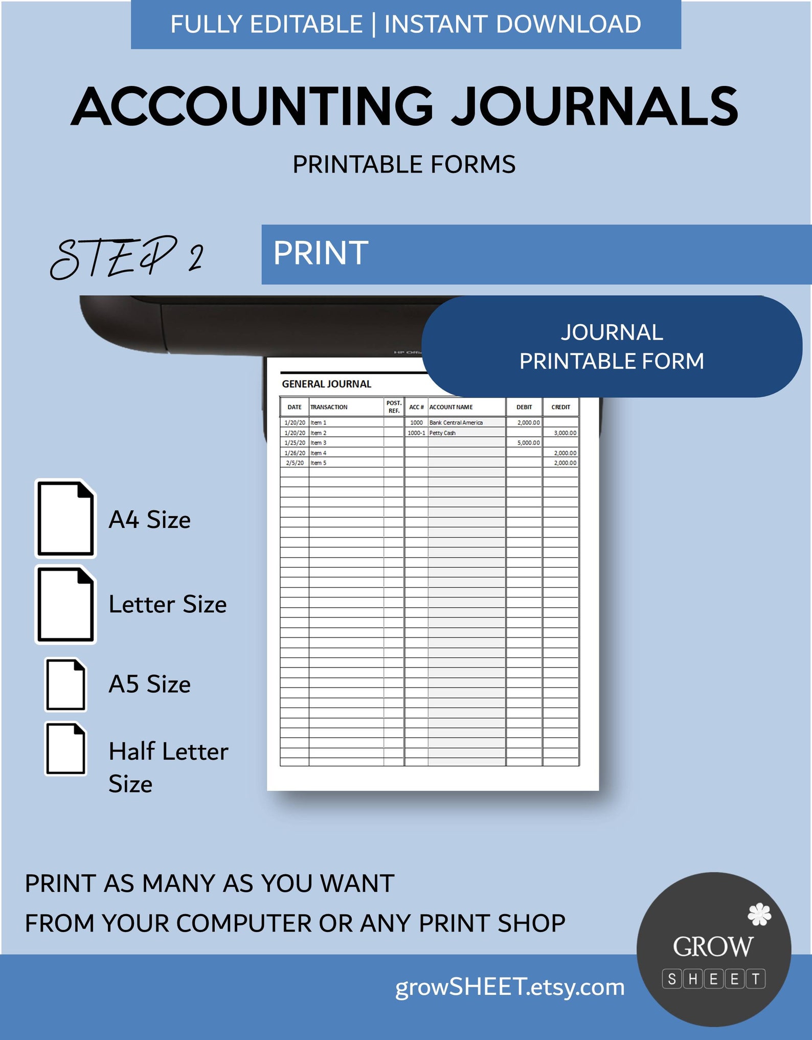 Printable Accounting Journal Forms | Accounting Journal Excel ...