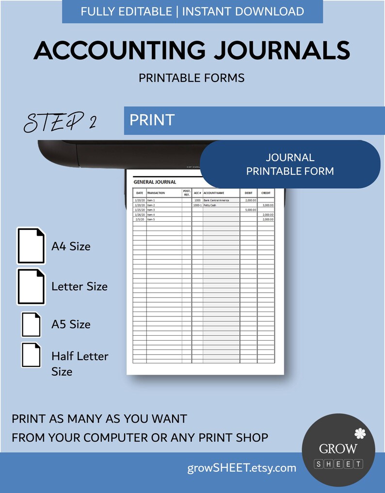 Printable Accounting Journal Forms | Accounting Journal Excel ...