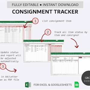Consignment Tracker | Simple Store Inventory Database | Etsy ...